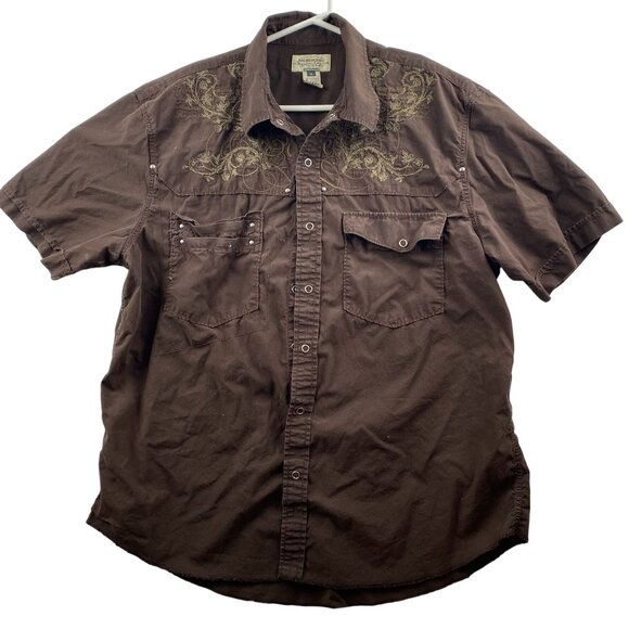 American Rag | Shirts | American Rag Mens Shirt Xl Embroidered Brown ...